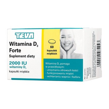 Witamina D3 Forte, 2000 IU, kapsułki miękkie, 60 szt. - aptelia.pl