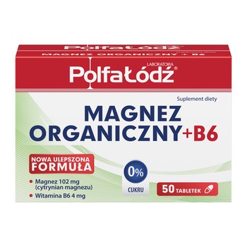 Laboratoria PolfaŁódź Magnez Organiczny+B6, tabletki, 50 szt. - aptelia.pl