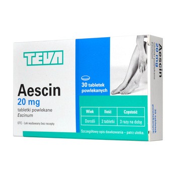 Aescin, 20 mg, tabletki powlekane, 30 szt. - aptelia.pl