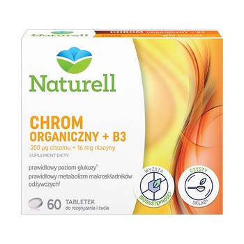 Naturell Chrom Organiczny + B3, tabletki do ssania, 60 szt. - aptelia.pl