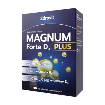 Zdrovit Magnum Forte D3 Plus, tabletki powlekane, 45 szt. - aptelia.pl
